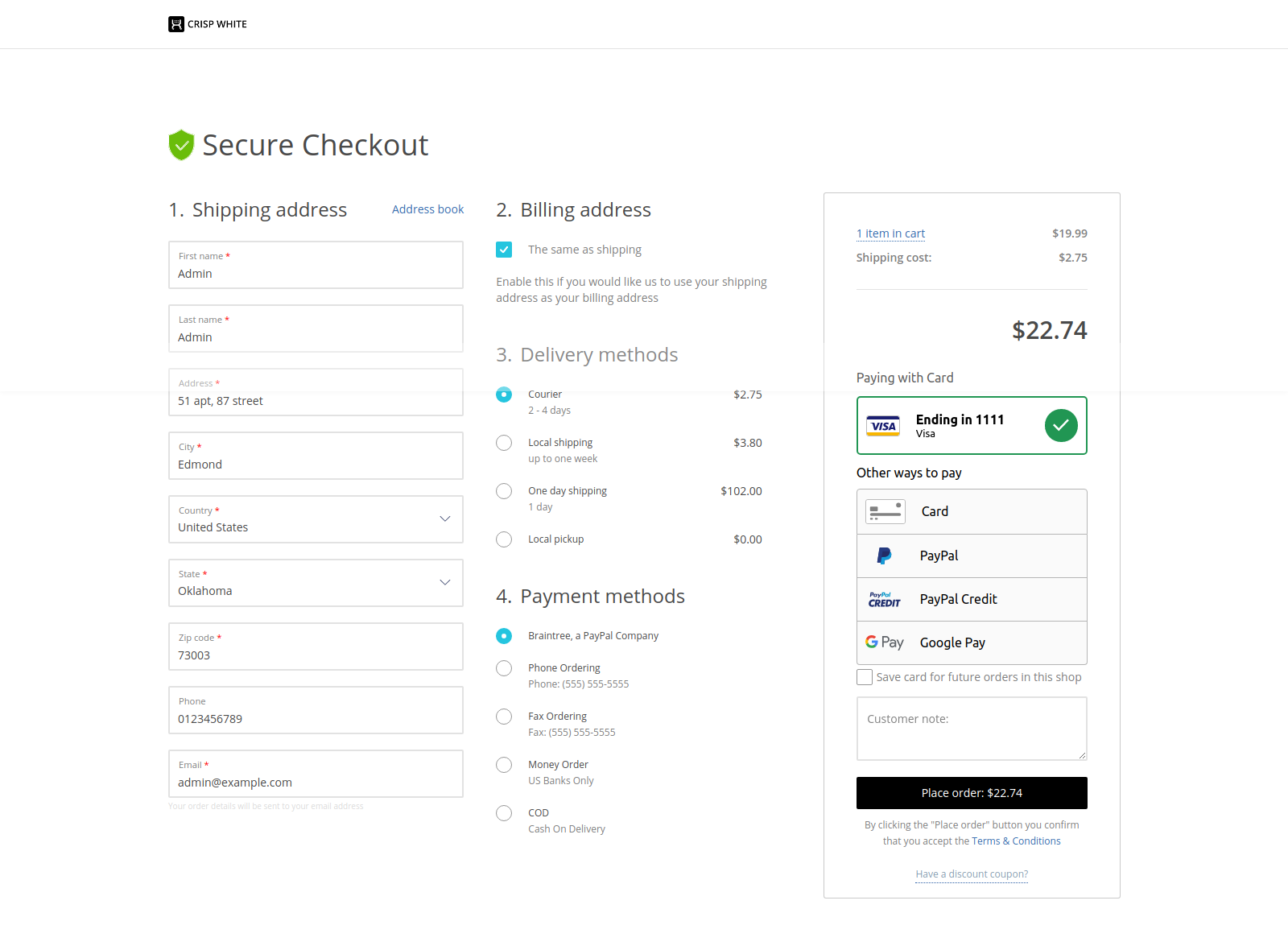 Braintree payment gateway
